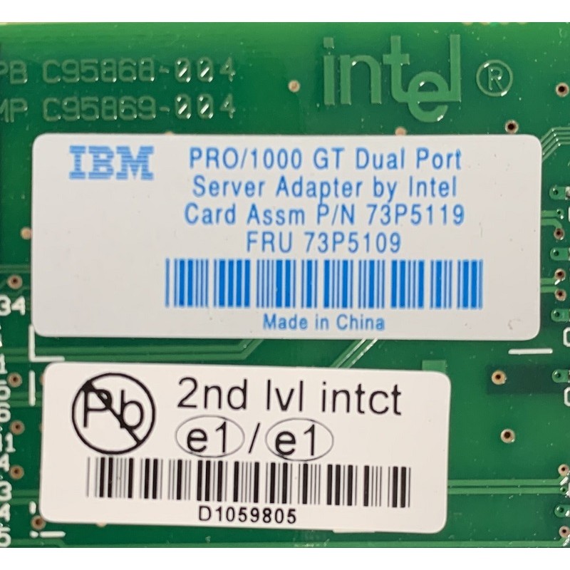 IBM PRO/1000 GT PCI-X slot Dual Port Server Card