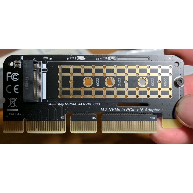 M.2 NVMe Adapter - PCI Express X16 X8 X4 Expansion Card